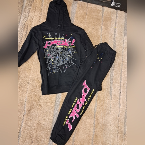 Pants & Jumpsuits | Nwt Spider Black Hoodie And Sweatpants Set With ...